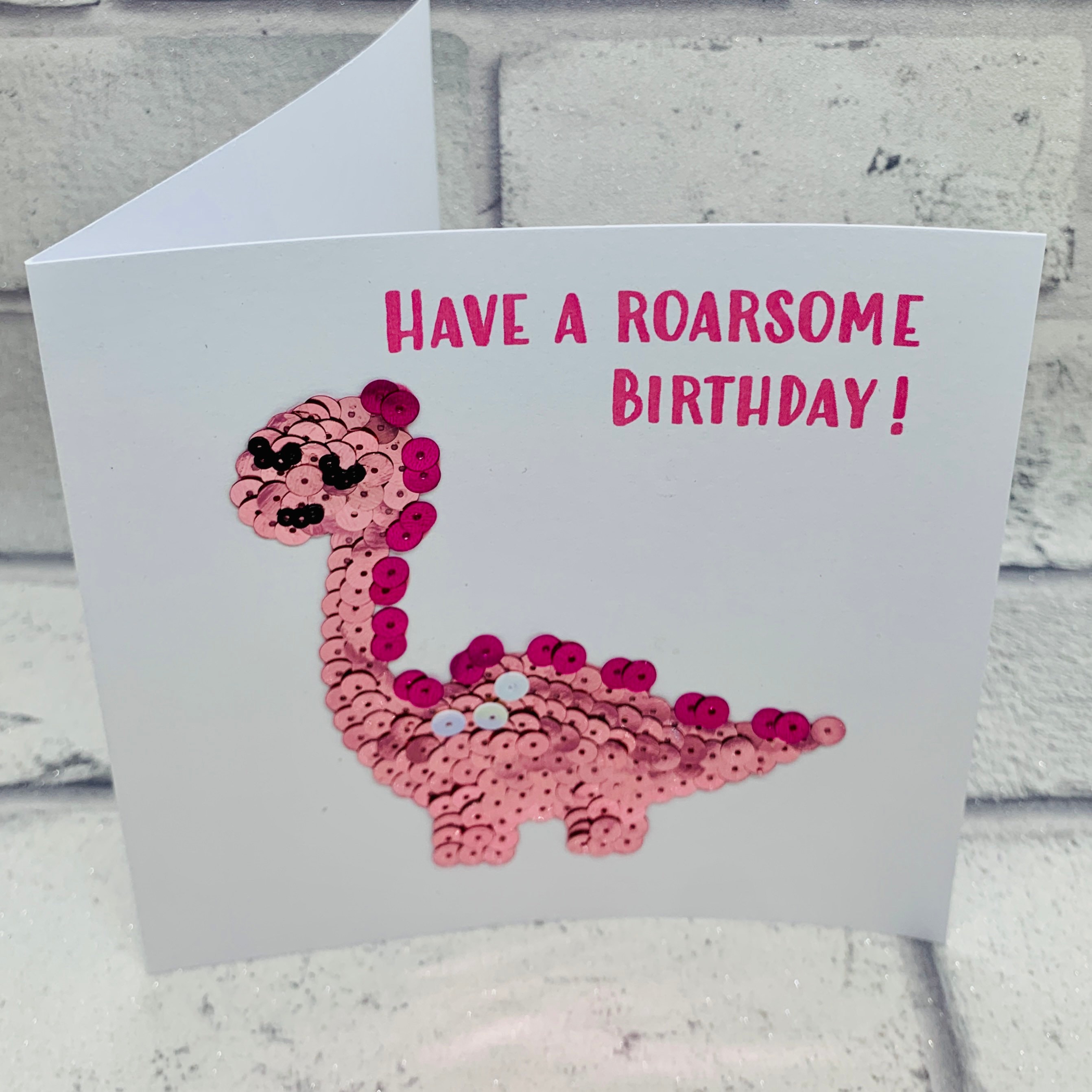Custom Happy Birthday Pink Dinosaur Card for Girl - Etsy