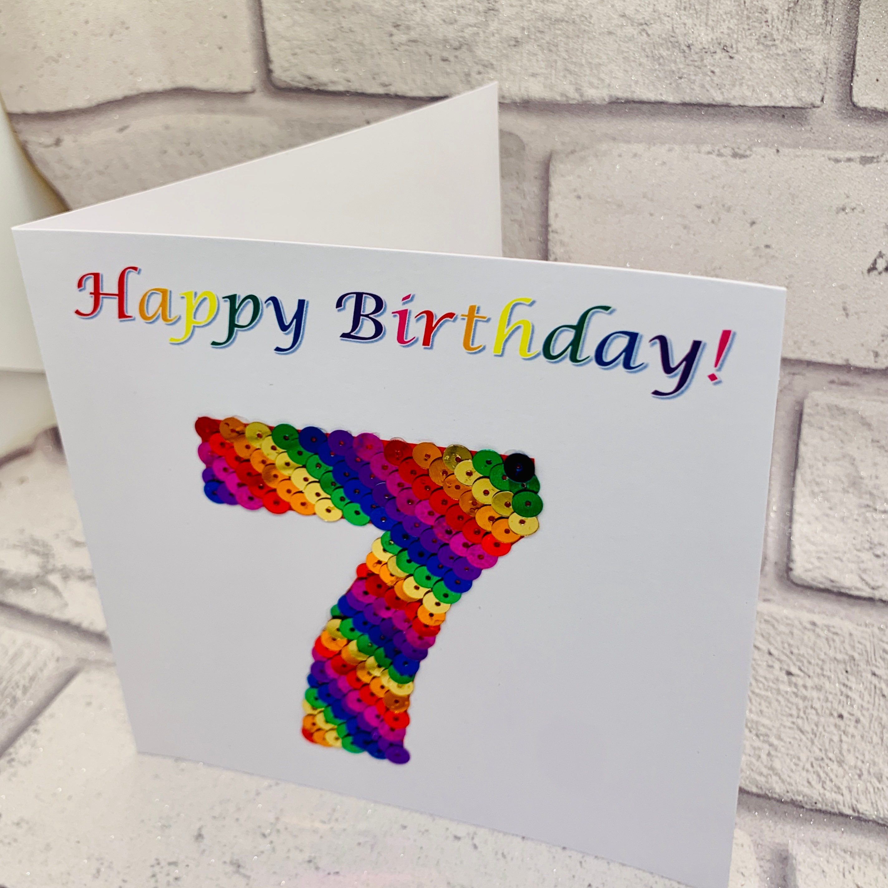 7th Birthday Card for Child, Personalised Seventh Birthday Card for ...