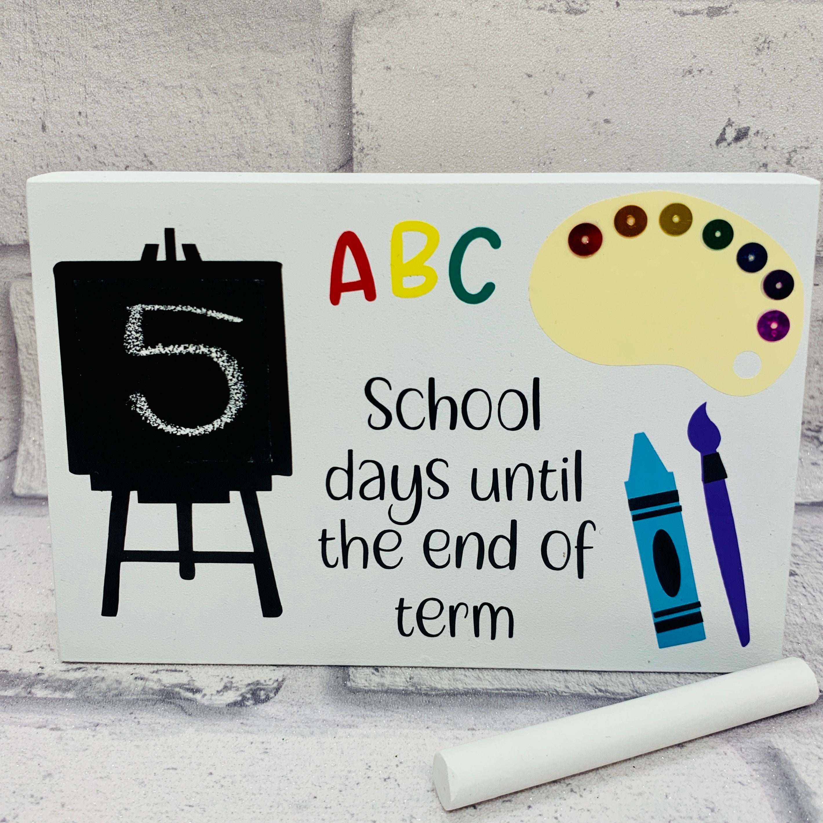 Countdown to End of Term Wooden Sign for Teacher Days Until - Etsy