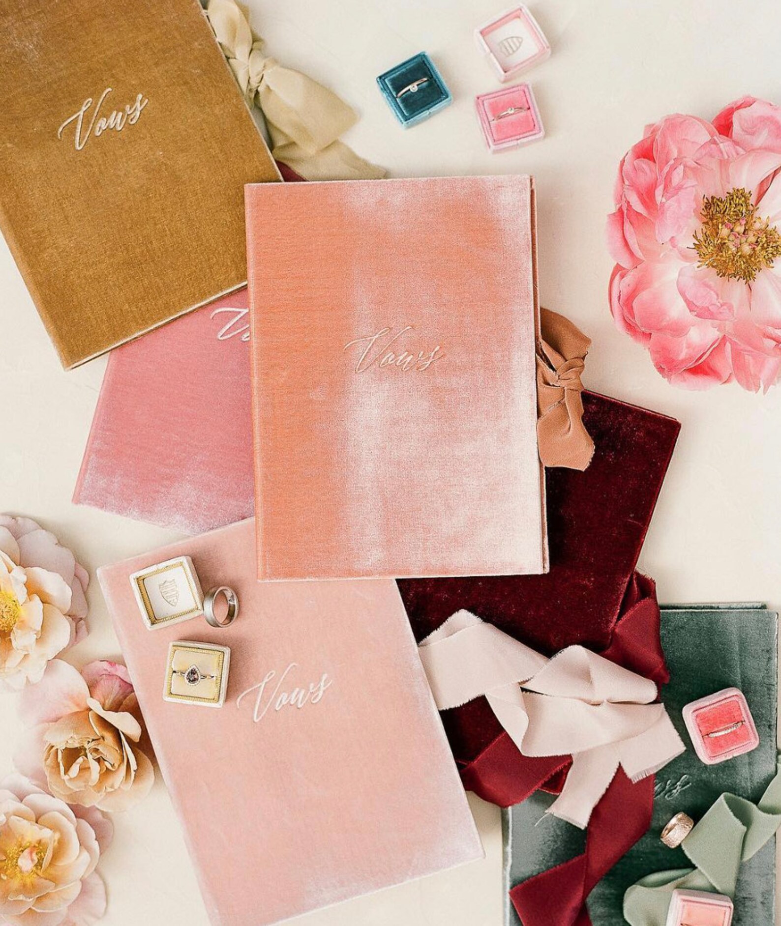Silk Velvet Wedding Vow Books - Embossed Vows- With Blank Vow Sheets - Etsy