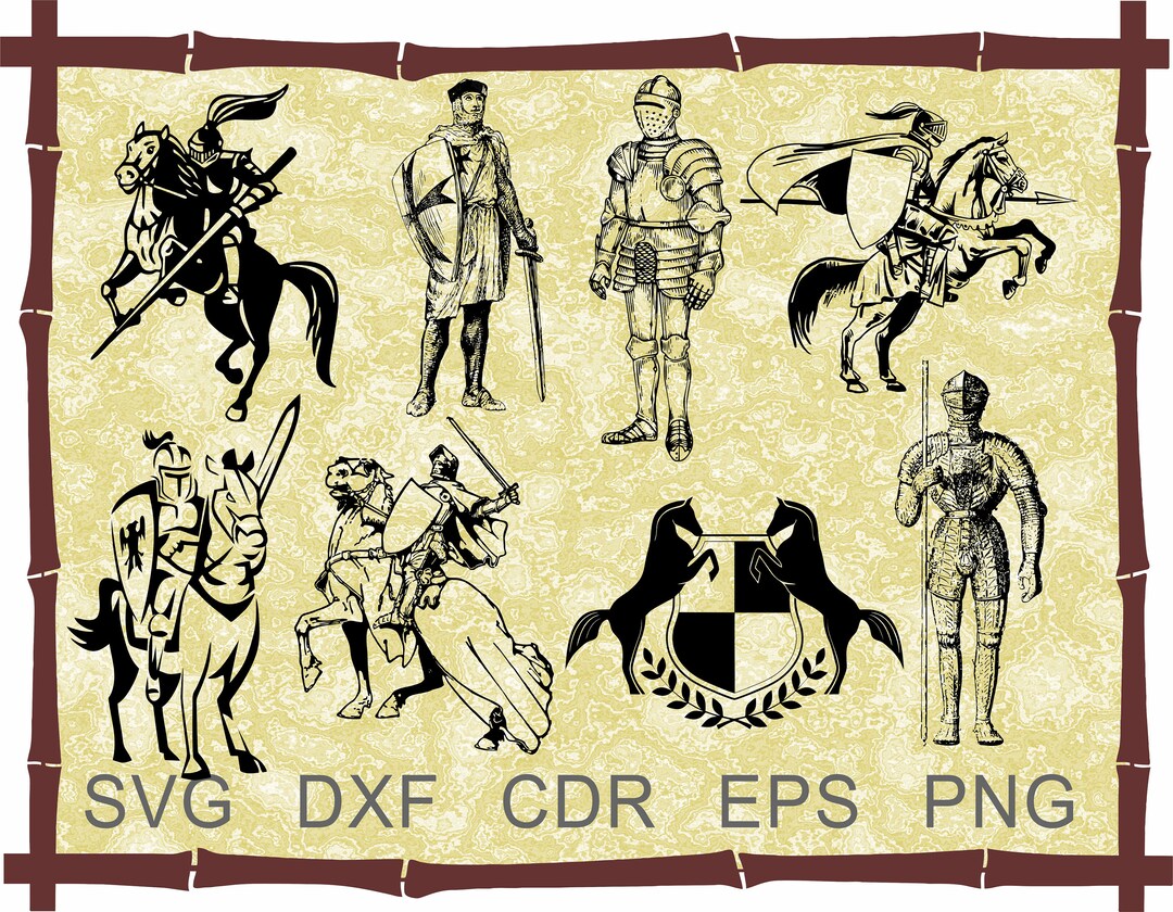 Knight Bundle Svg Knight Clip Art Knight Svg Medieval - Etsy