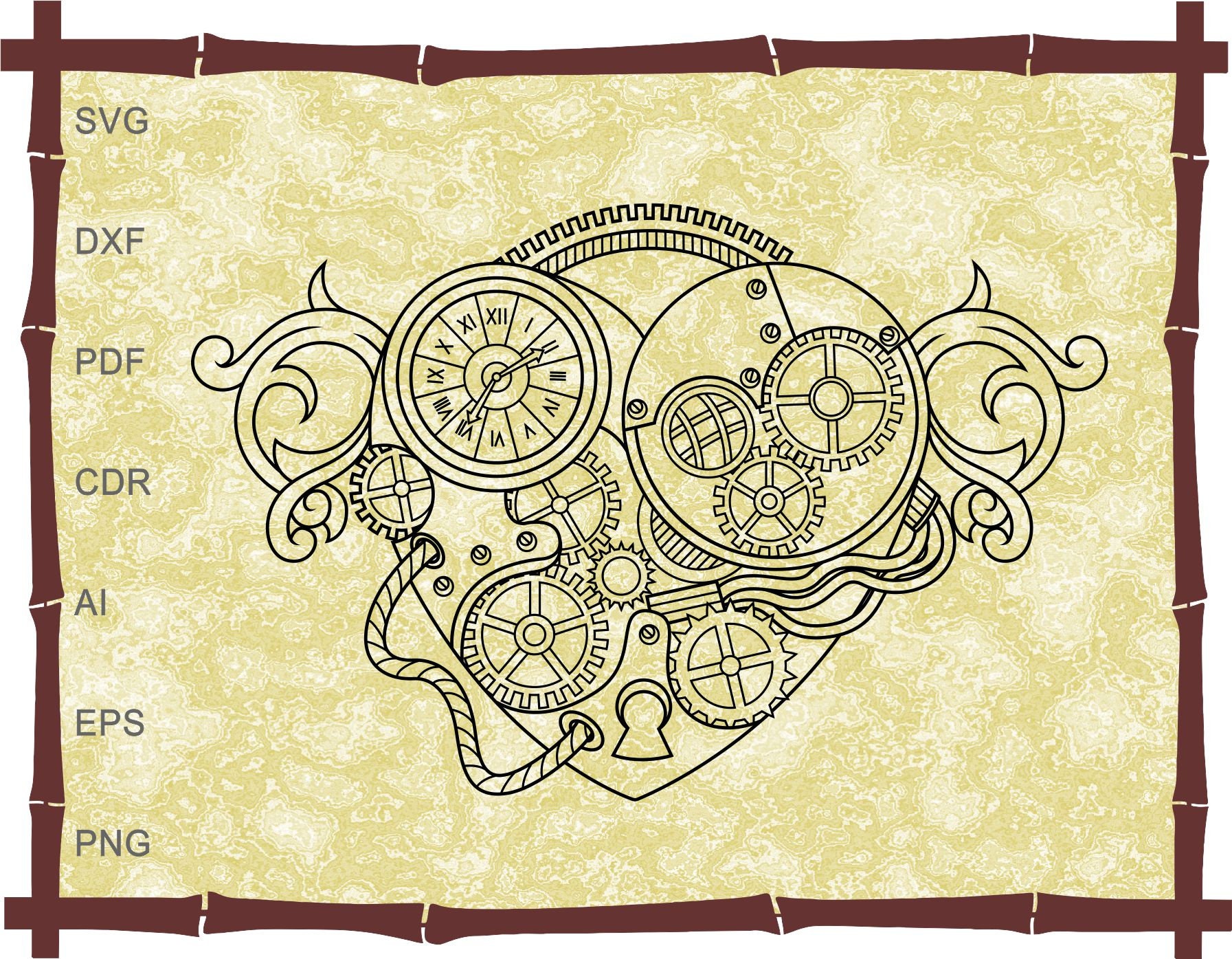 Heart SVG, Heart Vector ,steampunk Svg, Steampunk Clipart, Steampunk ...