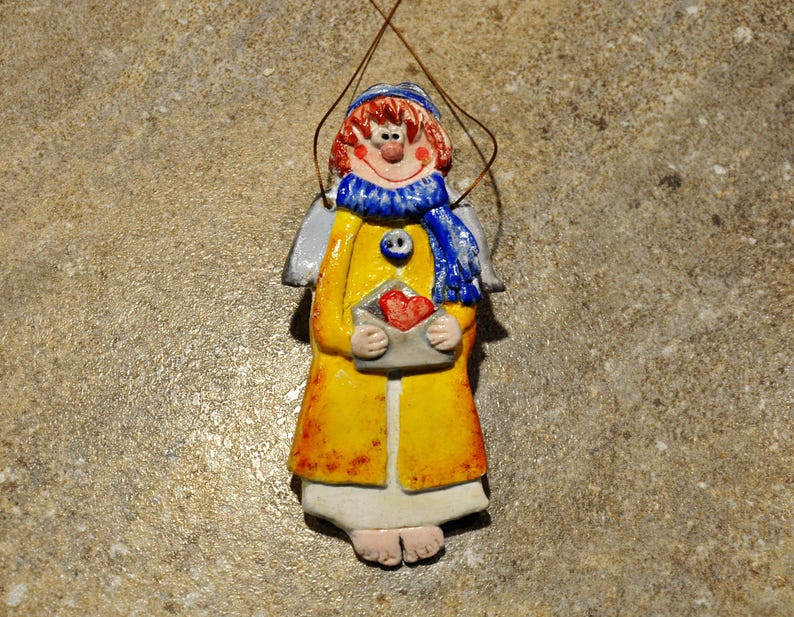 Pottery Angels, Pottery Angel Figurine, Handmade Pottery Angels, Small ...