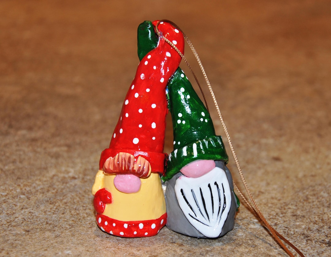 Small Ceramic Gnome, Gnomes Scandinavian, Polymer Clay Pendants ...