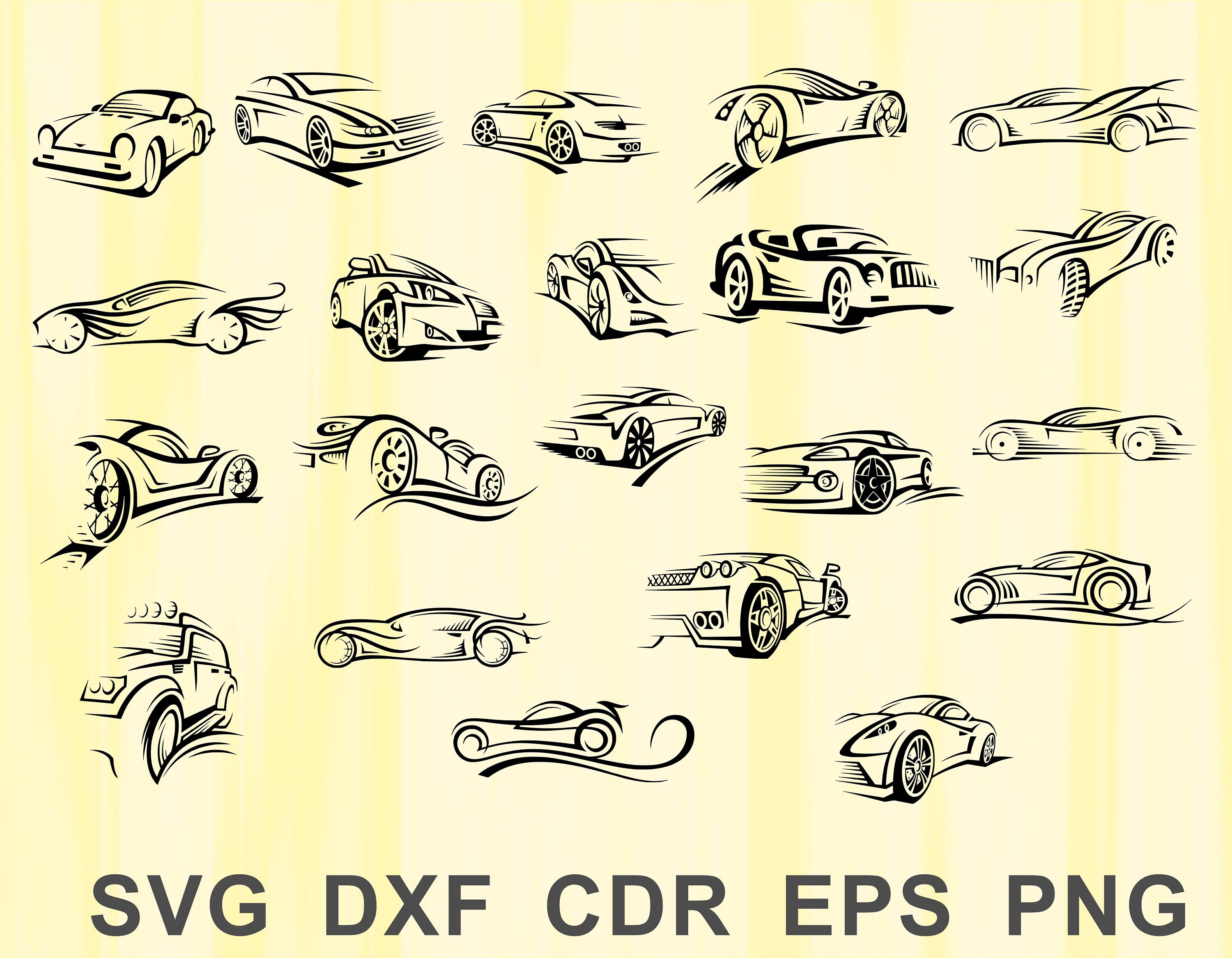 Car Vector Files Car Silhouette Svg Car Decal Svg Car - Etsy