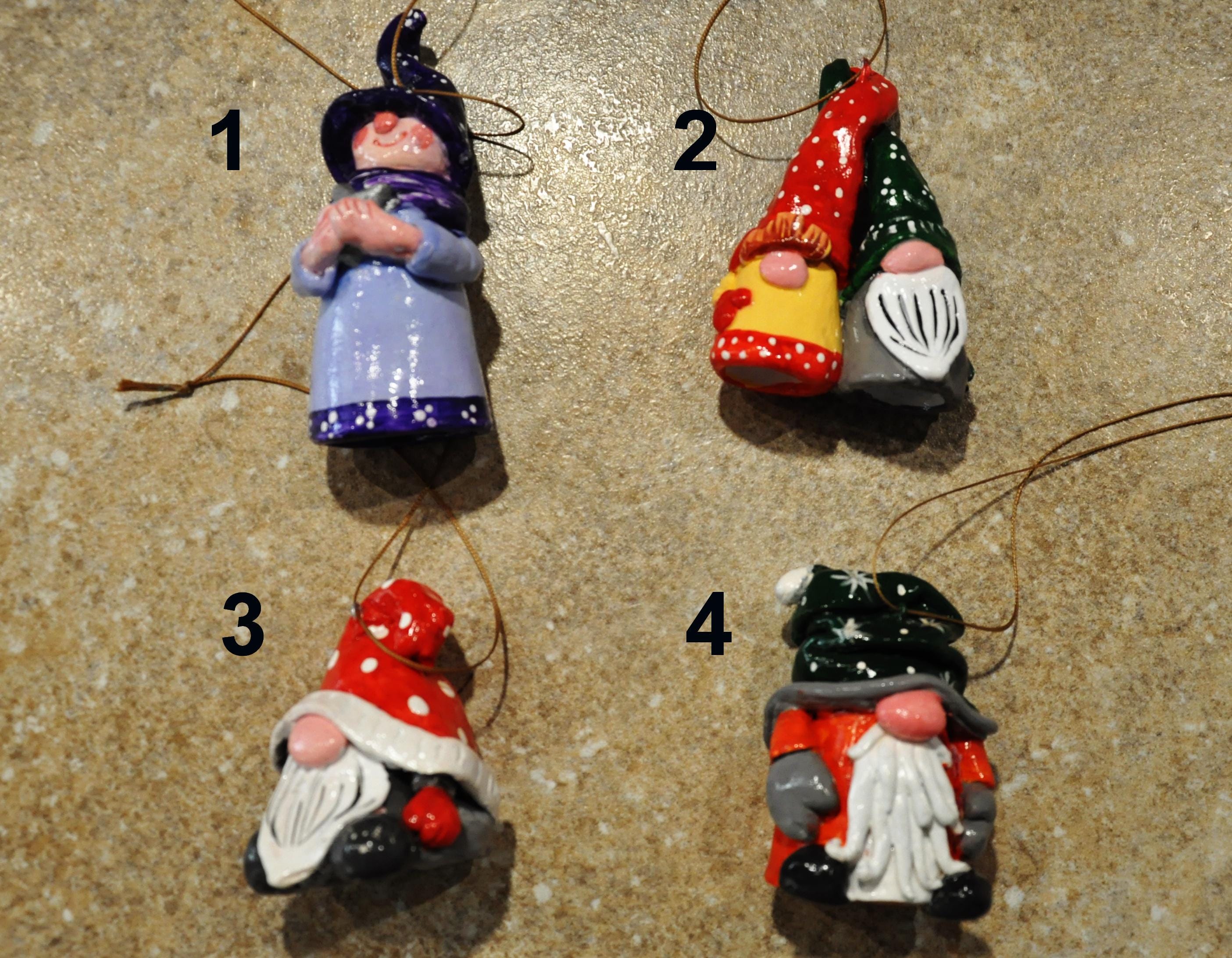 Small Ceramic Gnome, Gnomes Scandinavian, Polymer Clay Pendants ...