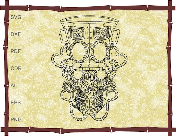 Skull SVG Skull Vector steampunk Svg Steampunk Clipart | Etsy