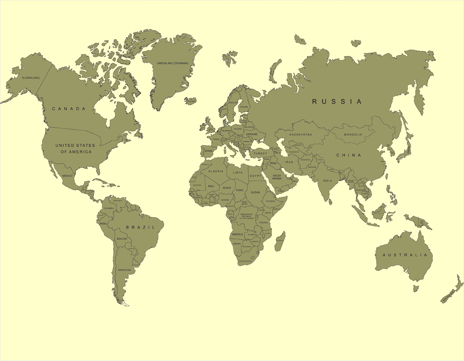 World Map Svg, Laser Cut File, World Map DXF, Svg World Map, World Map ...