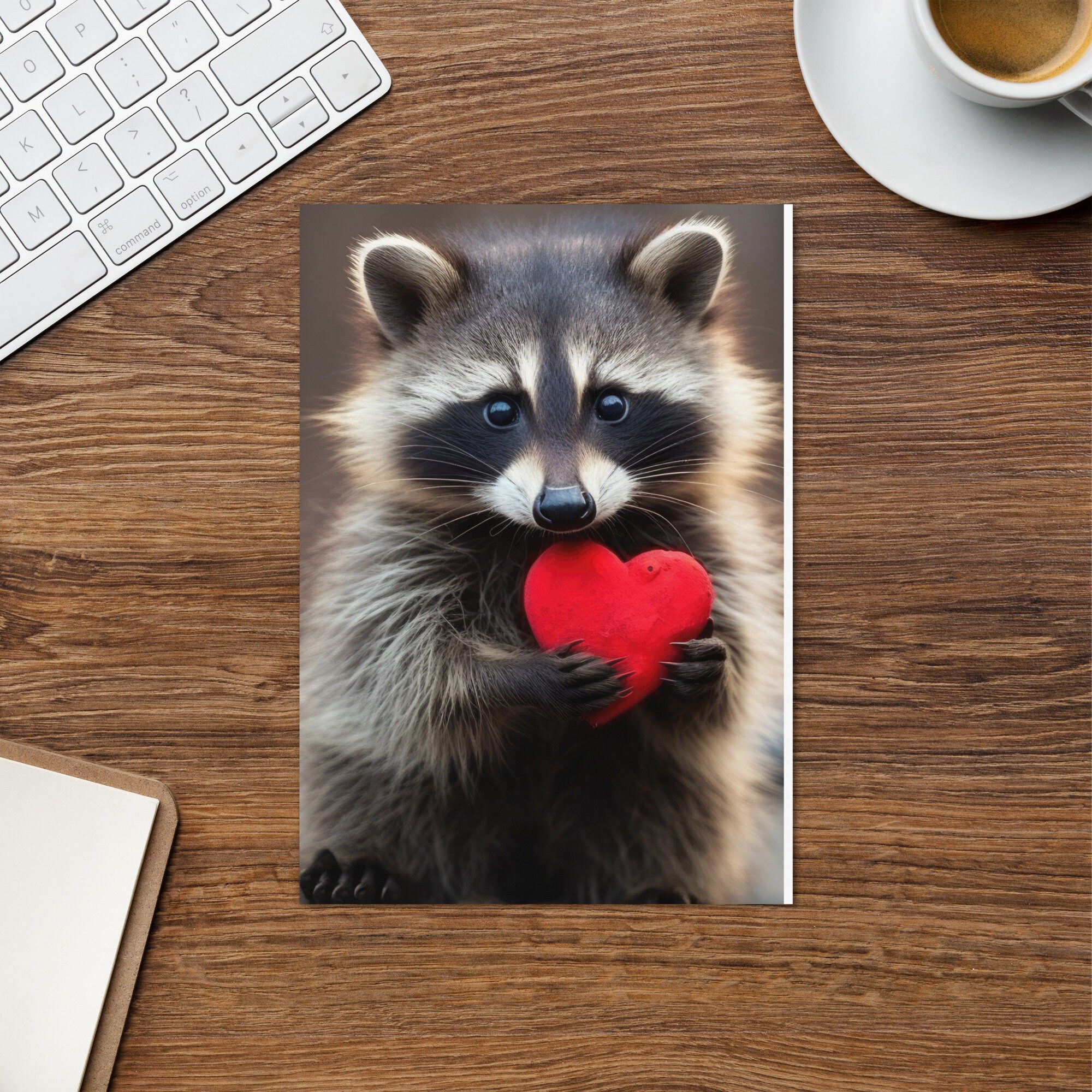 Raccoon Heart Greeting Card - Etsy