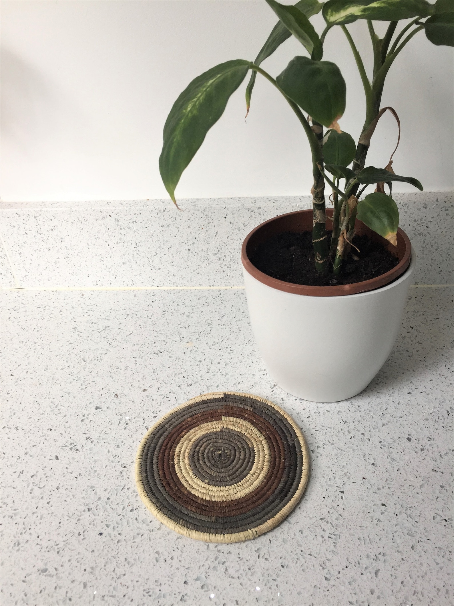 Handwoven Ugandan Grass Mat Coaster | Etsy