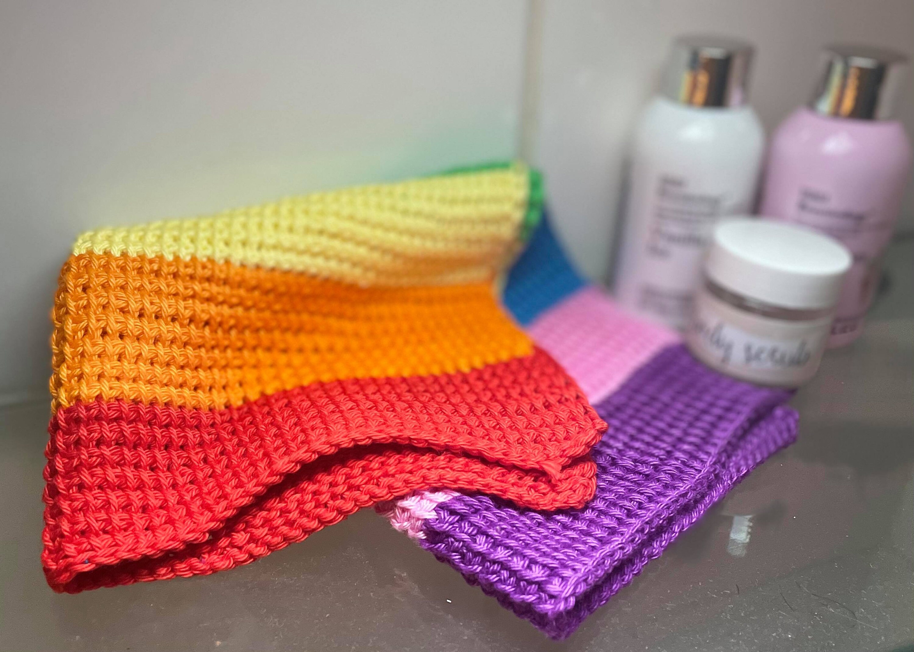 Rainbow Washcloth PDF Pattern - Etsy