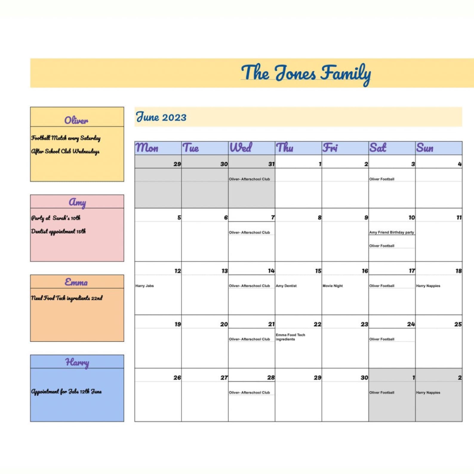 Calendar EDITABLE and Customisable Template, Monthly Calendar, Diary ...