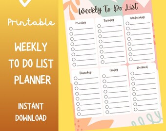 Weekly to Do List Planner A4, Letter Printable PDF A Week on a Page ...