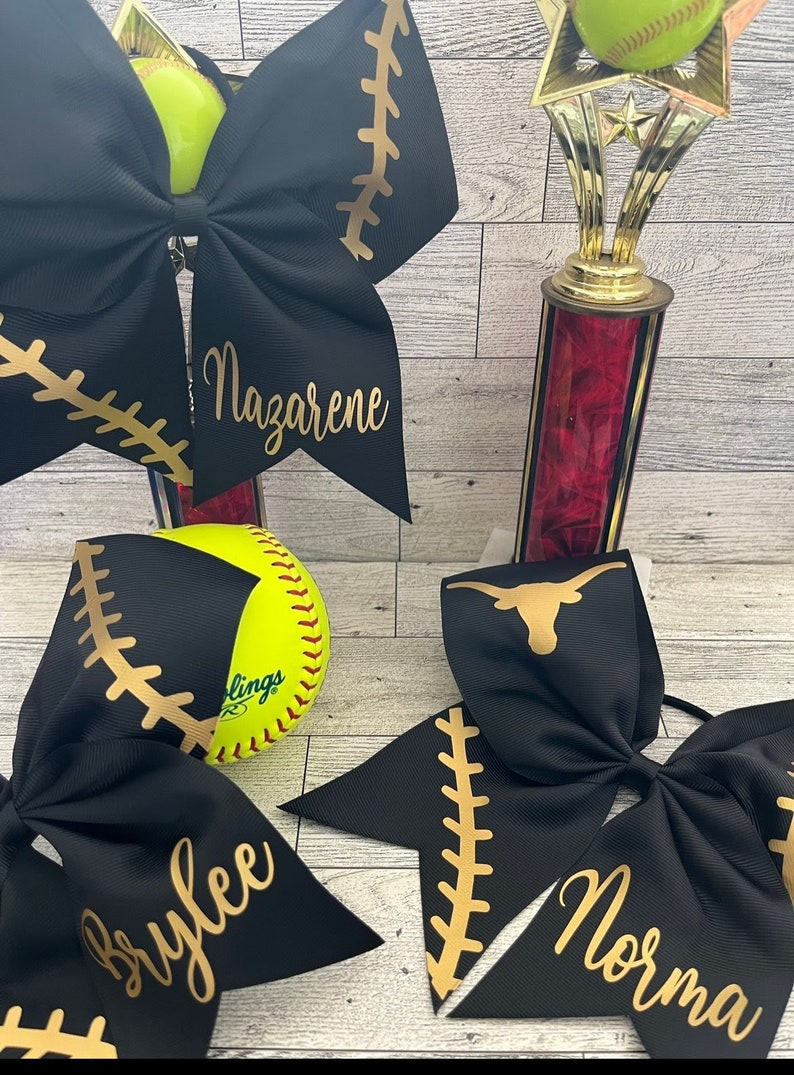 Custom Softball Bows | Hair Bows for Team | Cheer Bow | Personalized ...