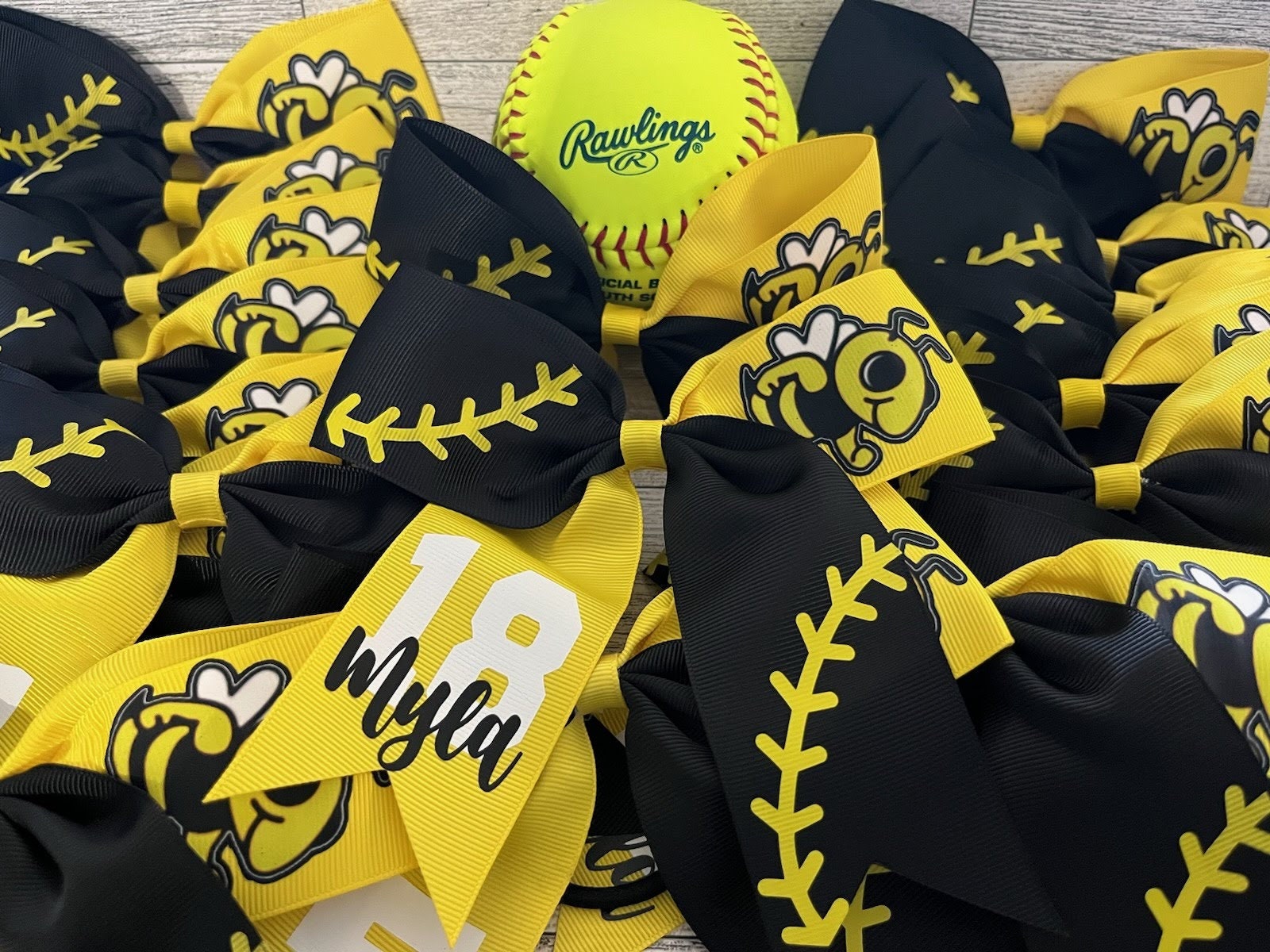 Custom Softball Bows | Hair Bows for Team | Cheer Bow | Personalized ...