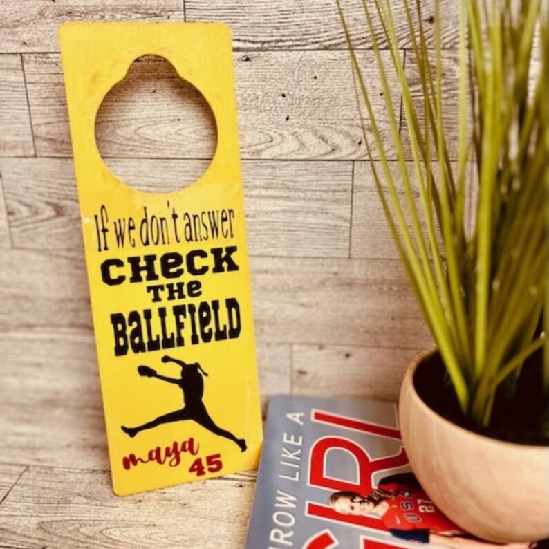 Custom Doorknob Sign Room Decoration for Baseball Softball - Etsy