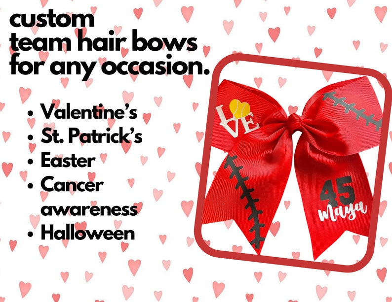 Custom Softball Bows | Hair Bows for Team | Cheer Bow | Personalized ...