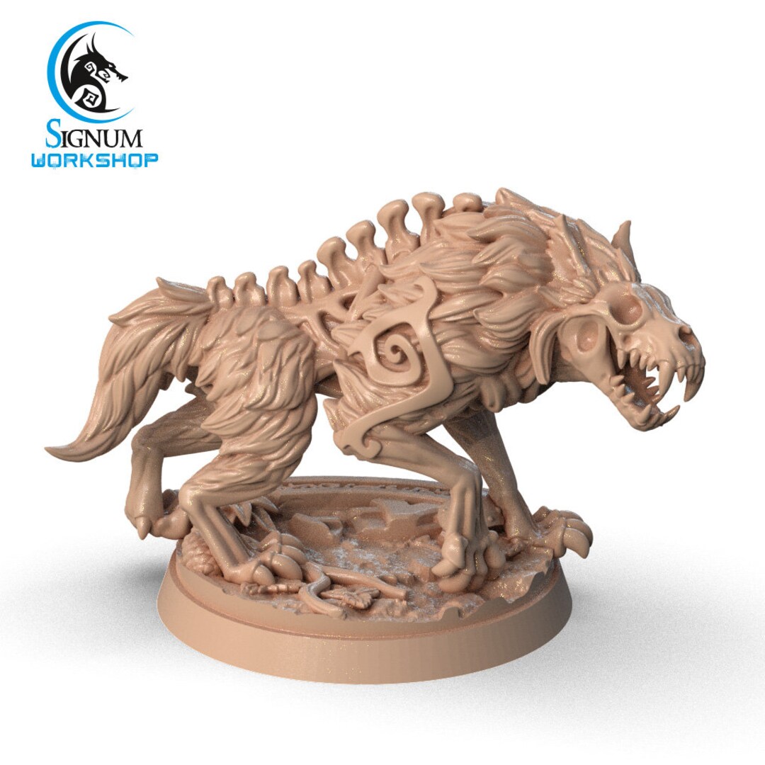 Demonic Wolf Monster, Warg, Undead Wolf, Demon, Devil 32mm 28mm Fantasy ...