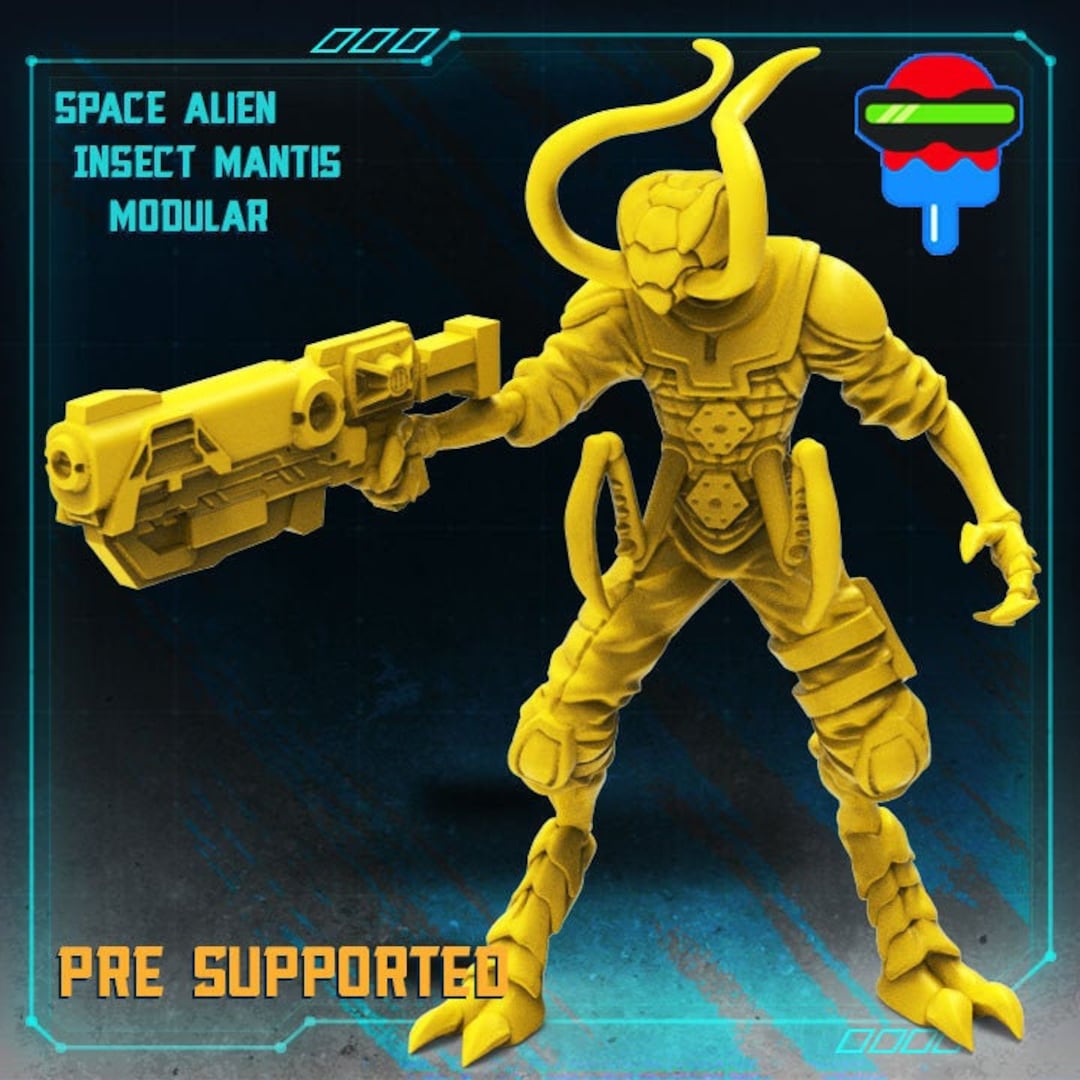 Space Alien Mantis Alien, Insectoid 32mm / 28mm Scifi Miniature ...