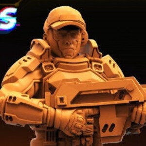 Papz Industries Android Security Guard B Cyborg, Cyberpunk Scifi ...