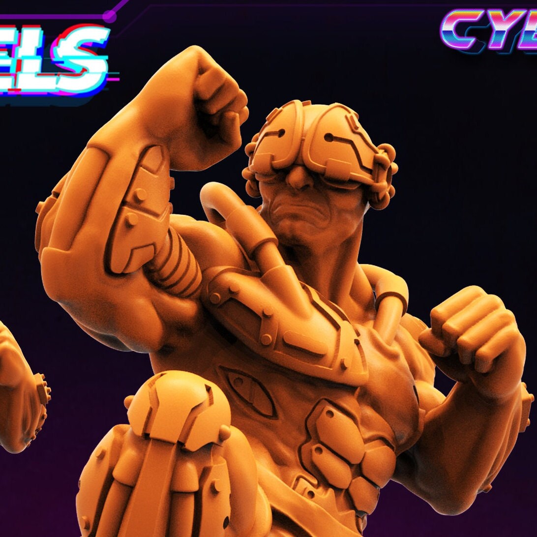 Cyber MMA Fighter Zagat Cyborg Fighter Cyberpunk Scifi - Etsy