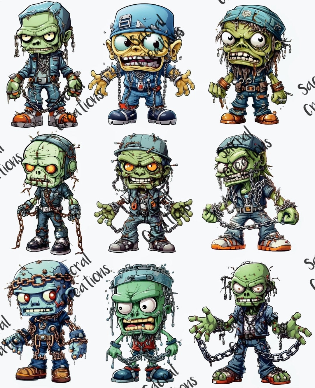 Cute Zombies Full Color Insert Sheet for Resin Art - Etsy