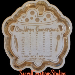 5.5" Cauldron Conversion Chart Flat Acrylic Blank With Attached Housing ...