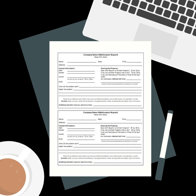 Rental Property Work Order - Etsy