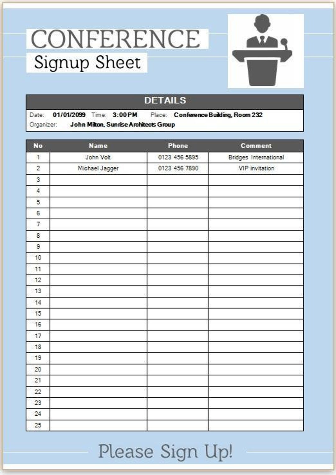 Conference Sign in Sheet - Etsy Australia
