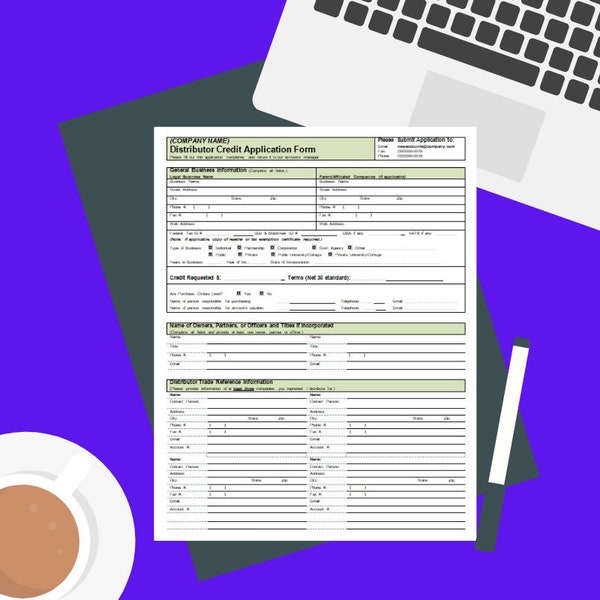 Credit Application Template - Etsy
