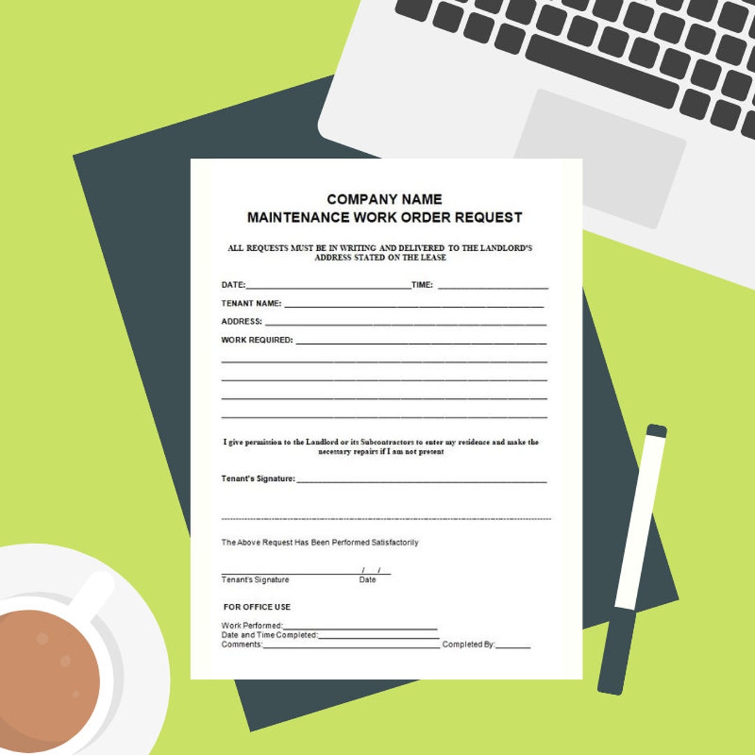 Rental Property Work Order - Etsy