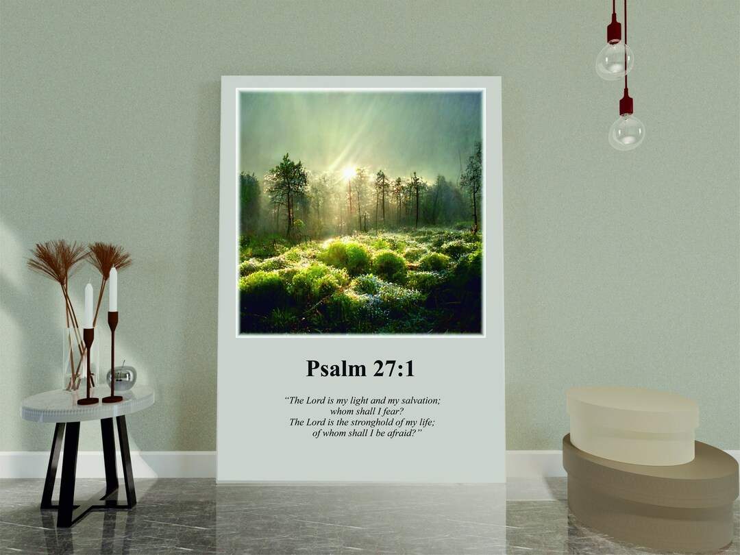 Psalm 27:1 Bible Wall Art, Bible Verse Prints, Modern Christian Home ...
