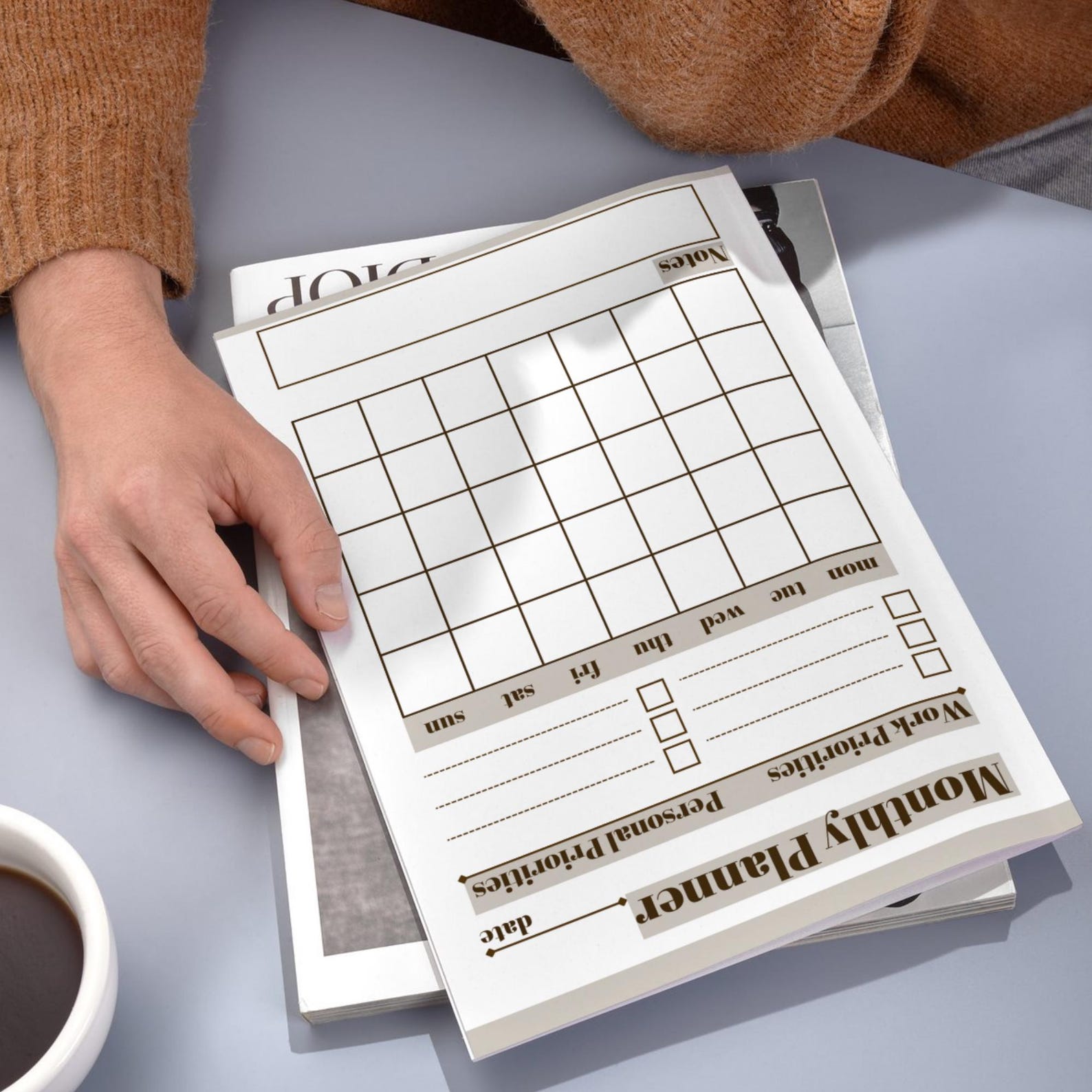 Printable Monthly Planner in 9 Trendy Colors | Monthly PDF Task ...