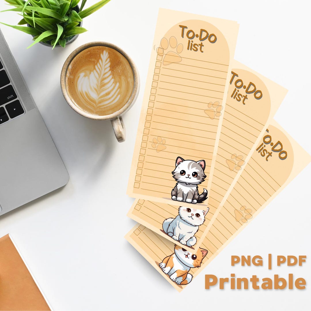 Printable to Do List for Cat Lovers | A4 and US Letter Size Print at ...
