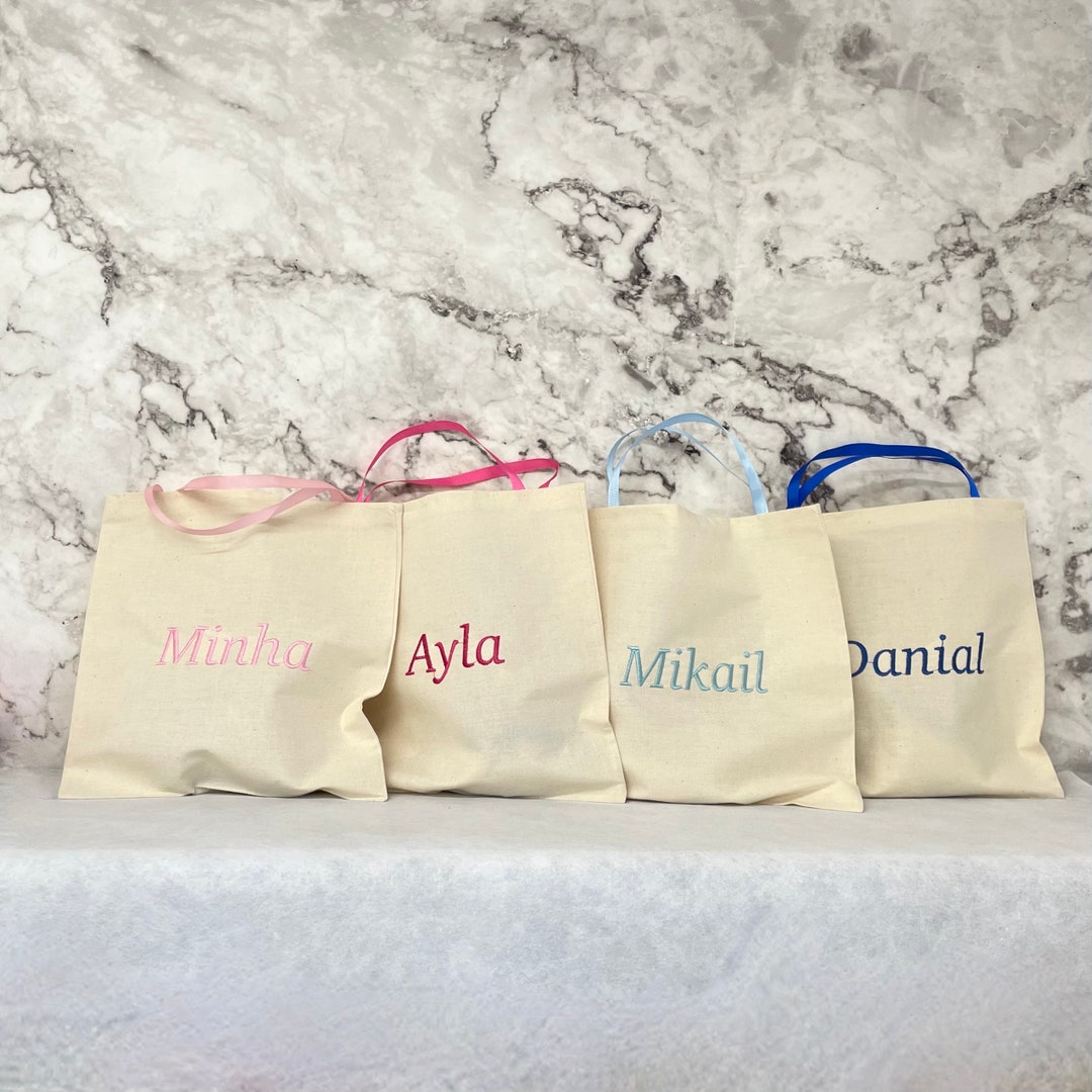 Personalised Multicolour Cotton Party Bag, Custom Tote Bag, Reusable ...
