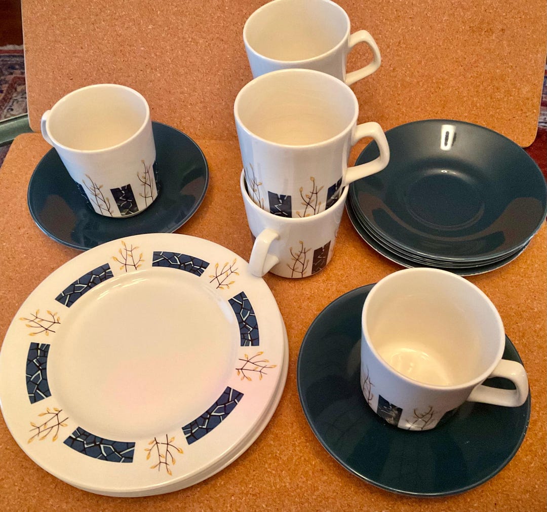 Vintage Beswick, Apollo, Plates, Cups and Saucers Set 1960s - Etsy