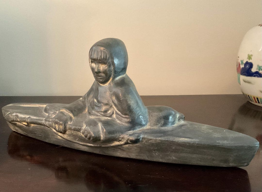 Vintage, Inuit Art, Canoe, Signed, Ceramic - Etsy Canada