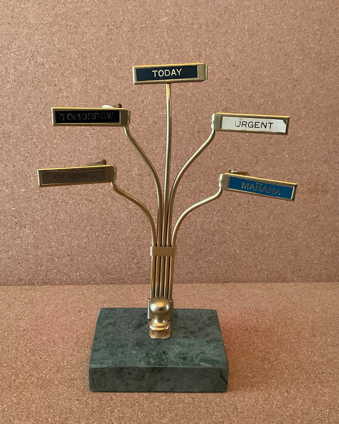 Art Deco Desk Organizer, Paper Holder, Marble Base 1960s - Etsy