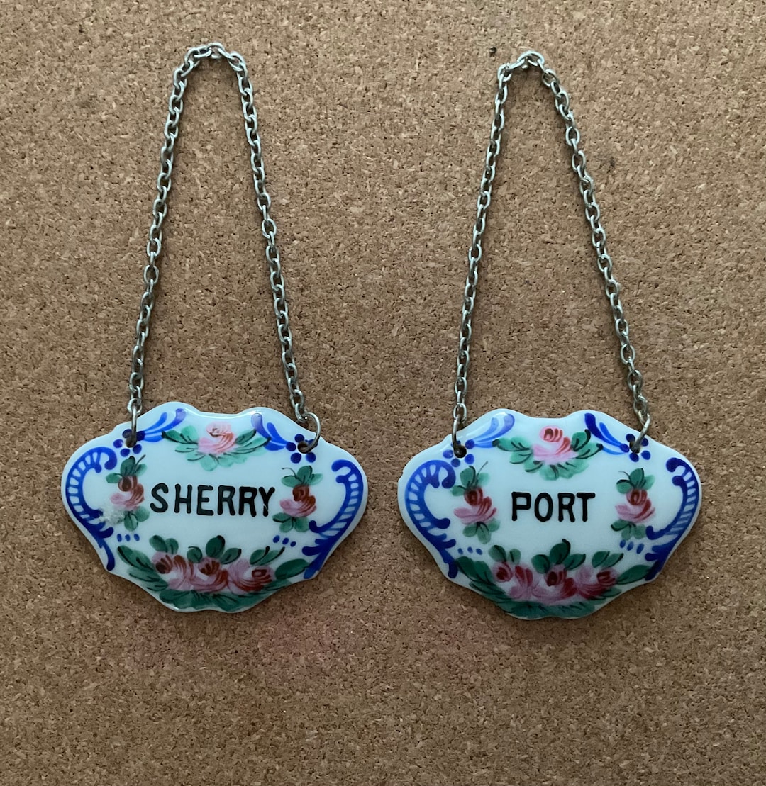 Two Vintage Liquor Decanter Tags, Labels. Hand Painted France - Etsy