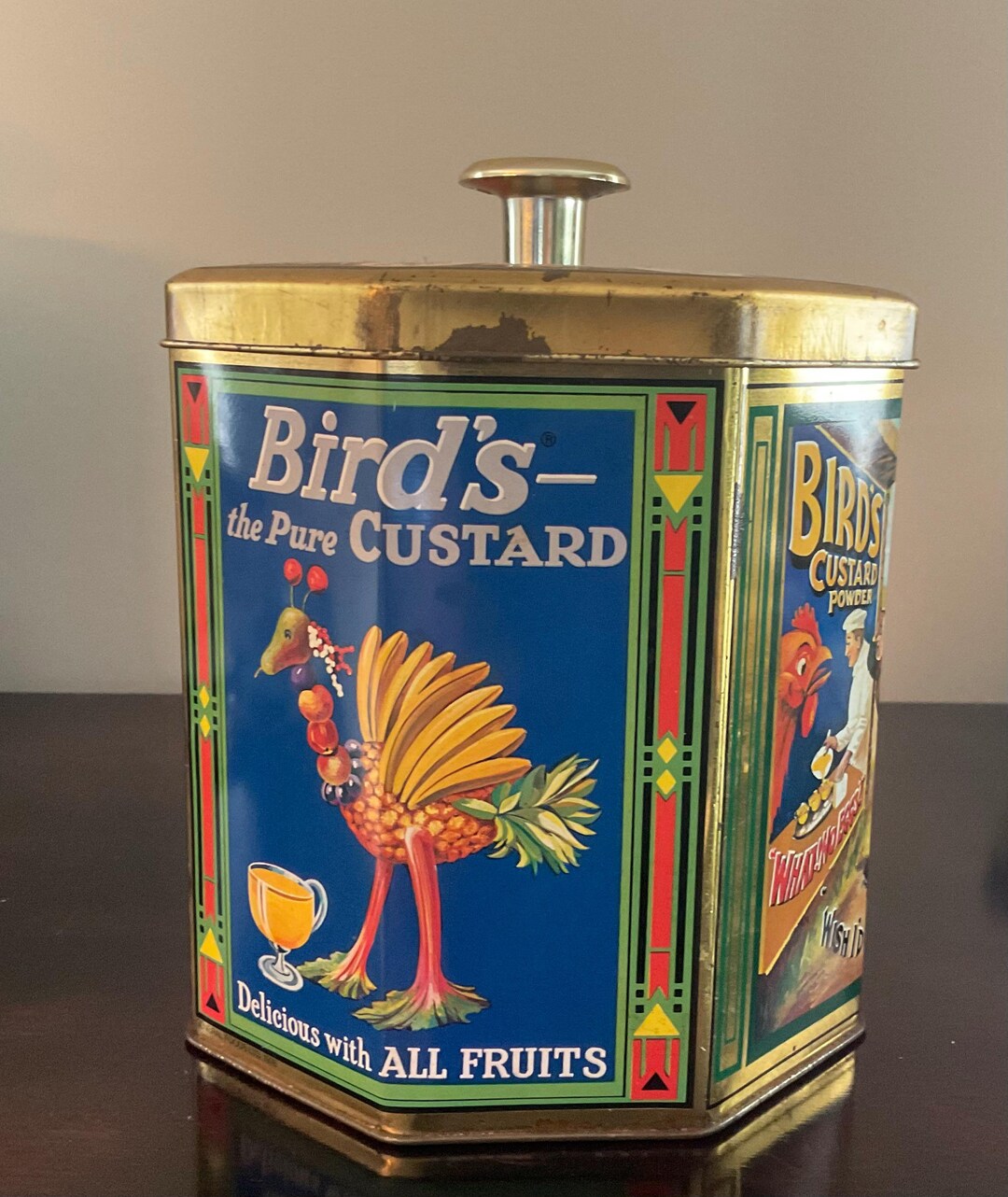 Vintage Bird’s Custard Powder Tin 7 in by 5in. - Etsy