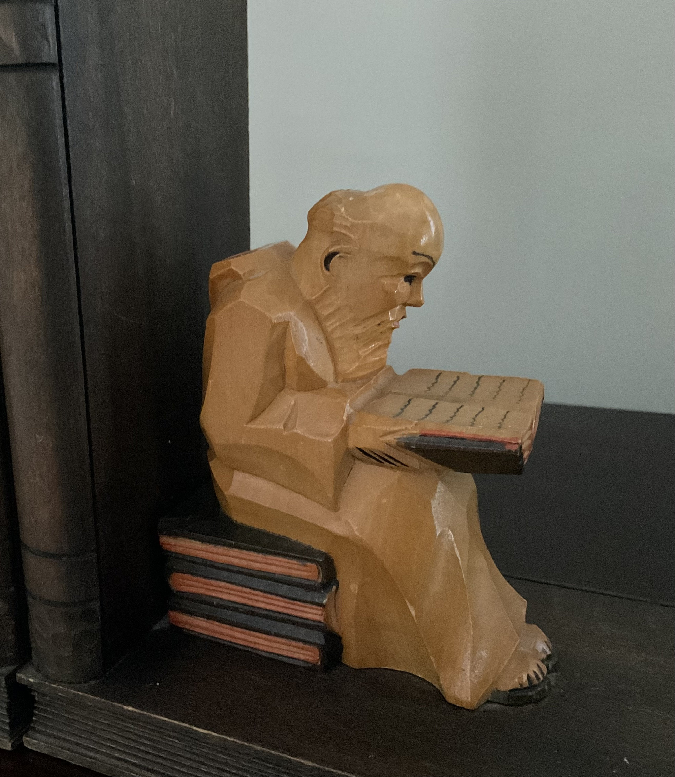 Mid Century, Carved Wood Bookends, Friar, Monk, Black Forest, Germany ...