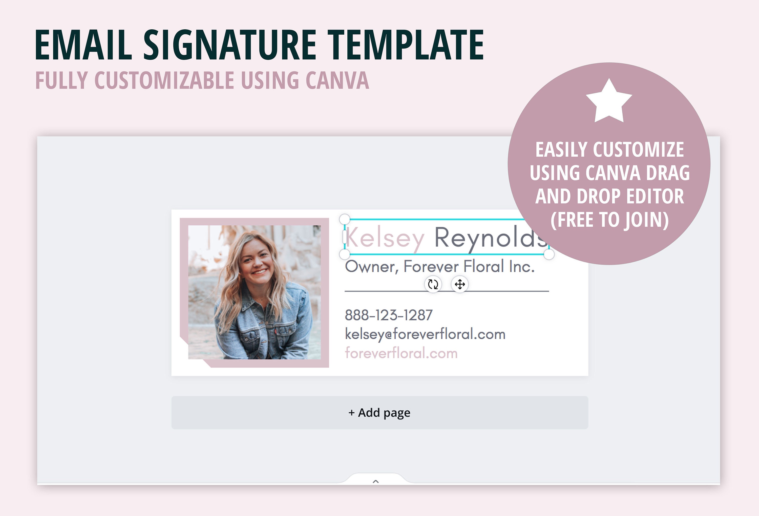 Fully Customizable Image Email Signature Template for Small Business ...