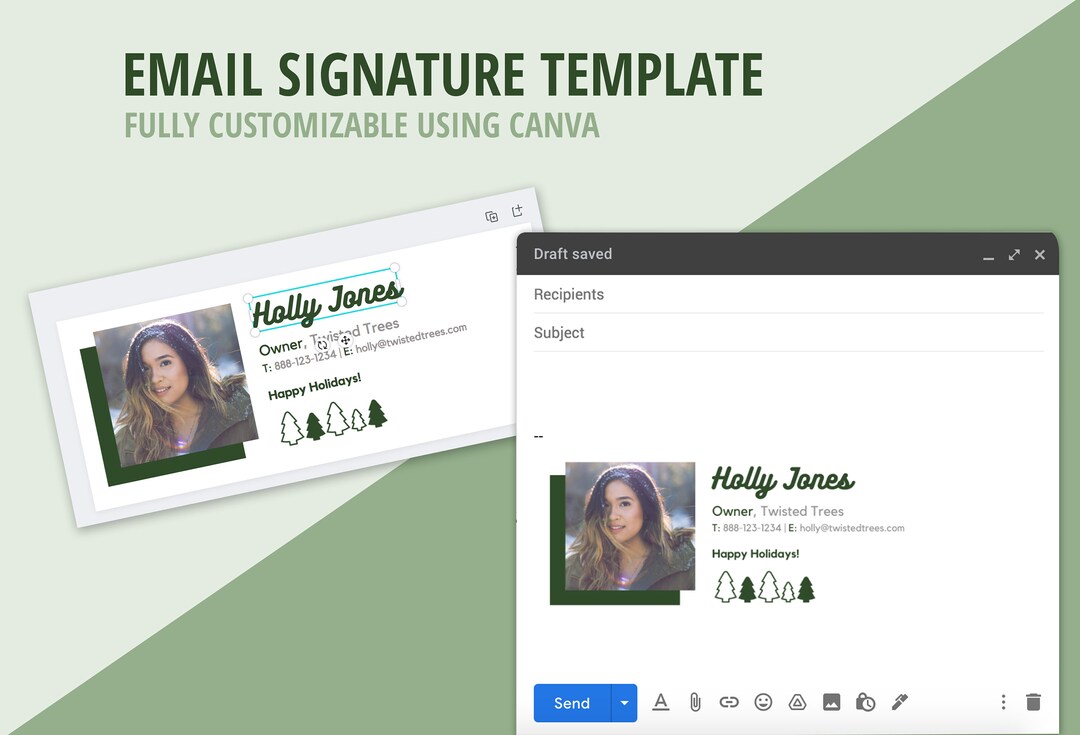 Fully Customizable Holiday Festive Email Signature Template for Small ...