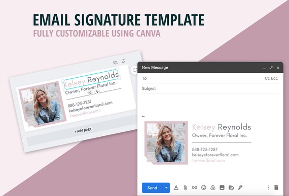 Fully Customizable Image Email Signature Template for Small - Etsy