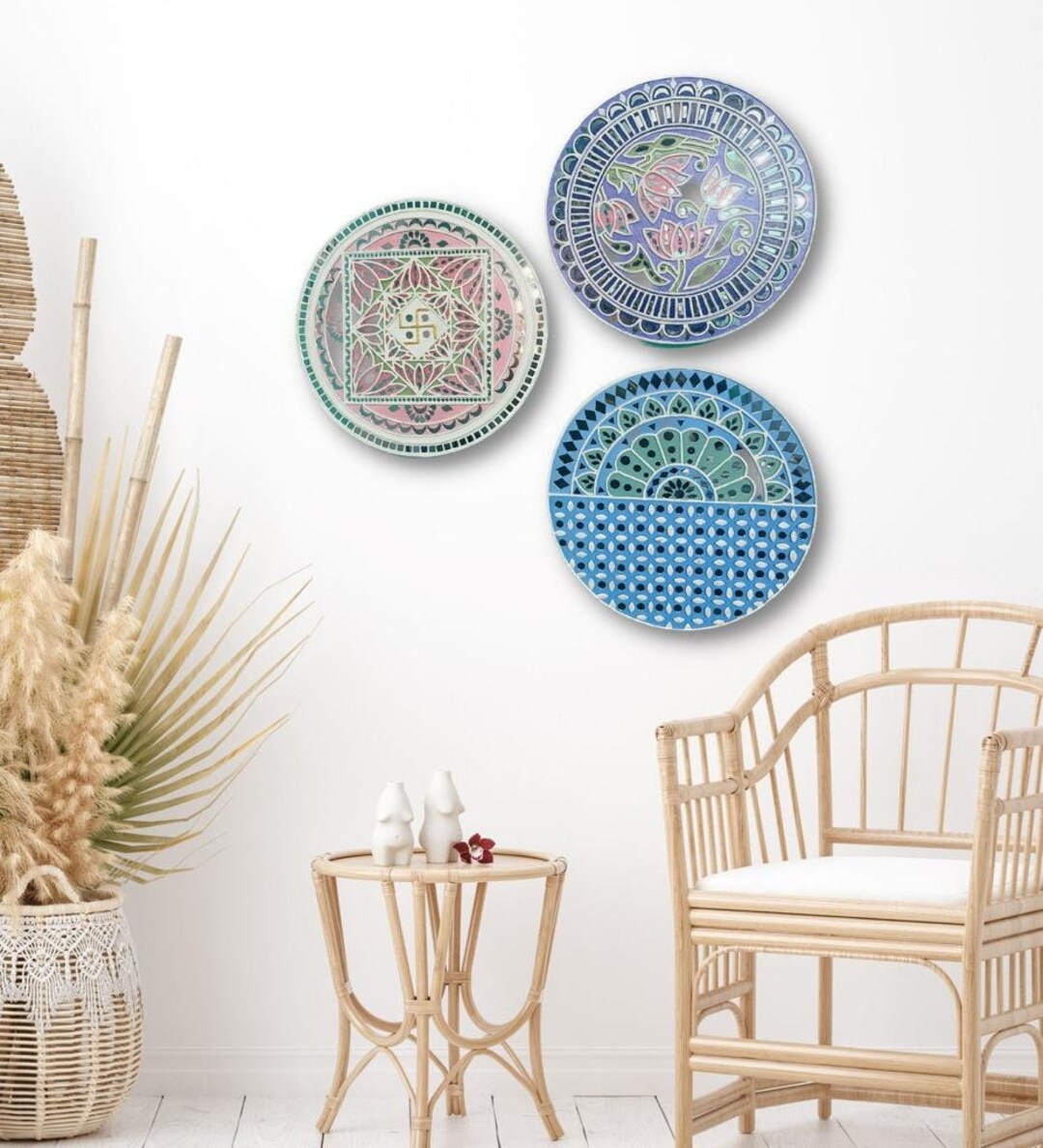 Handmade Lippan Art in Circular Pattern | Set of 3 | Each of Size 12 ...