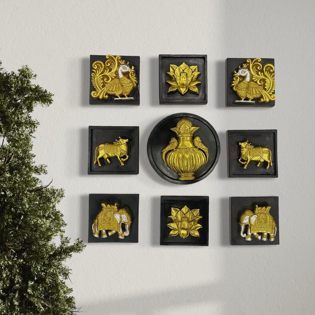 Set of 9 Decorative Wall Motifs Traditional Indian Art Decor - Etsy