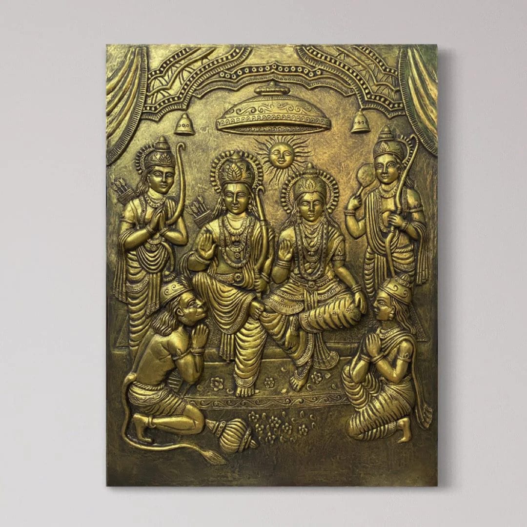 RAM DARBAR 3D Relief Mural Wall Art Lord Ram Wall Decor Hindu Religious ...