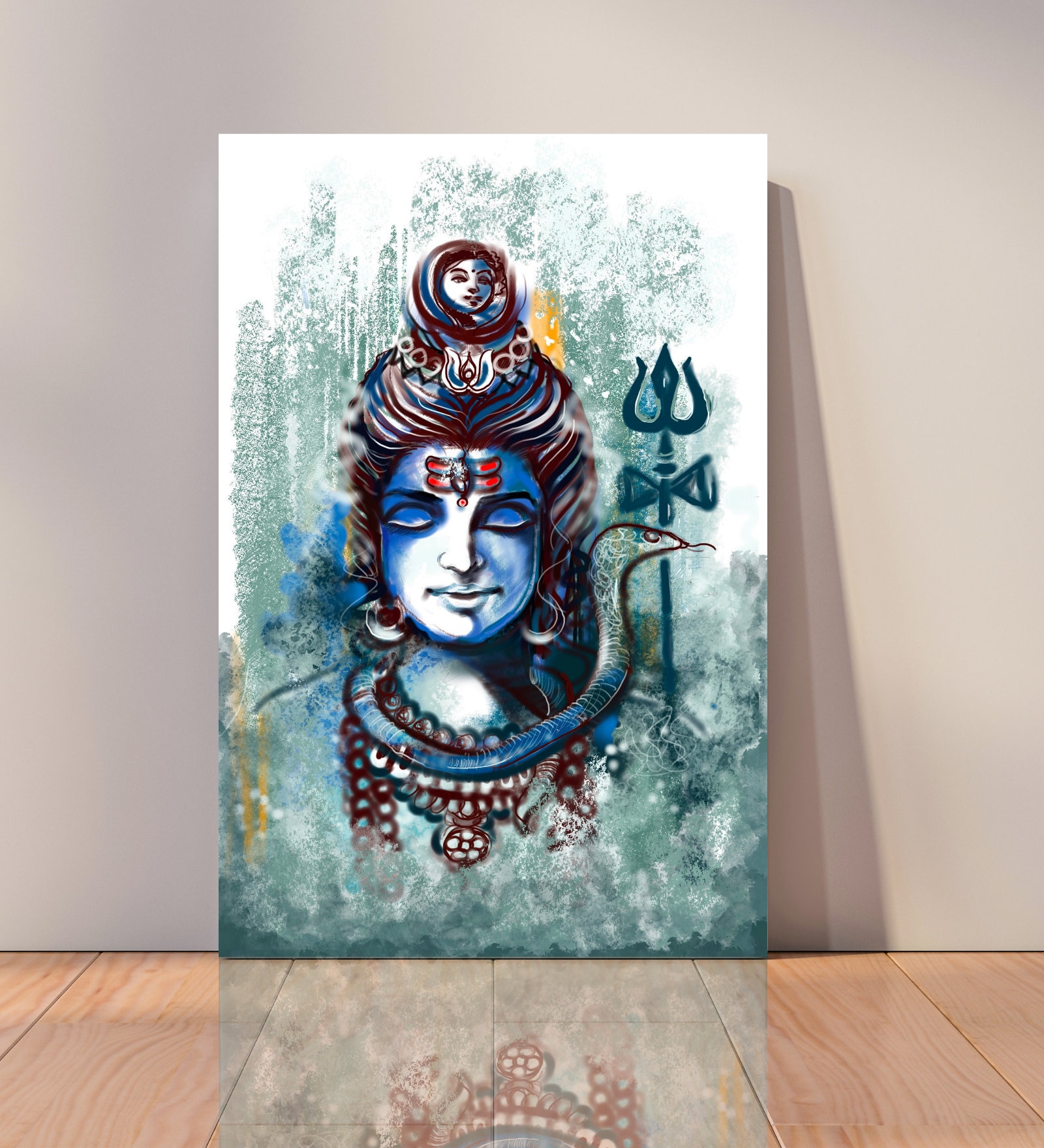 LORD SHIVA HINDU Colourful & Vibrant Abstract Canvas Wall Art - Etsy