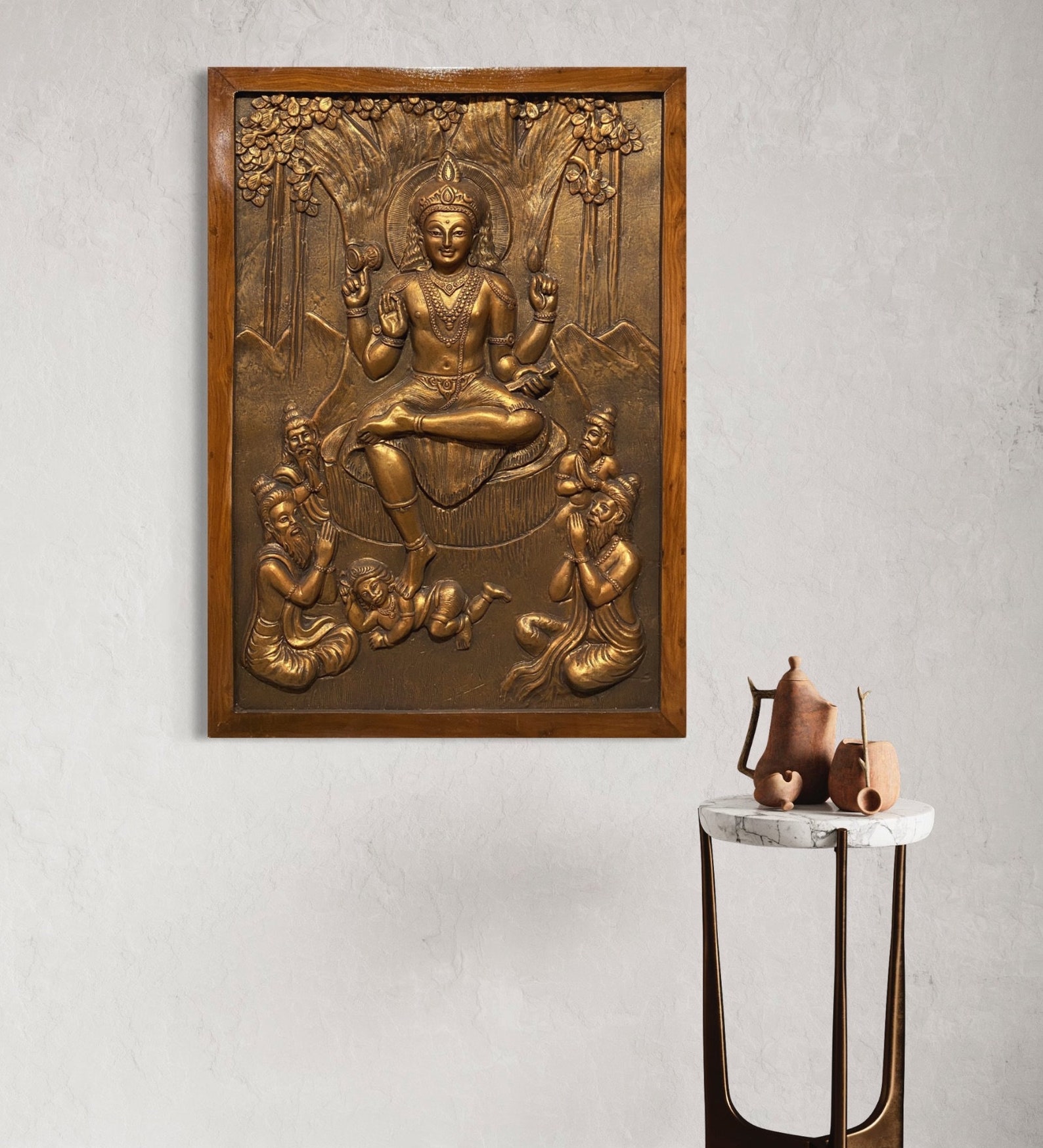 Divine Enlightenment Dakshinamurthy 3D Relief Mural in Size 3.5X2.5 ...