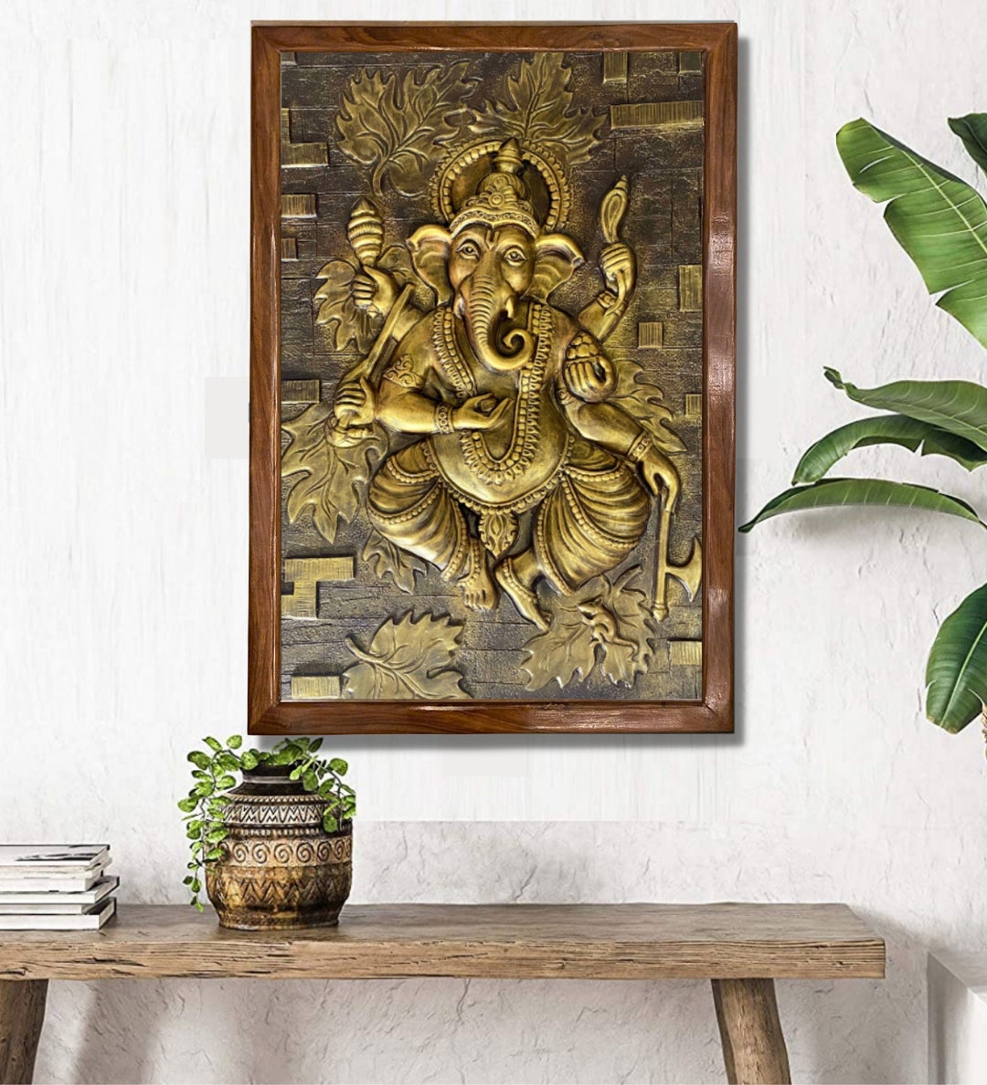 GANESHA WALL ART - Ganesha Wall Decor - Good Luck Decor - Art ...